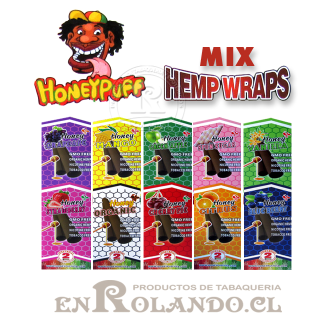 Honey Puff Hemp Wrap Display Mix Sabores de 12 uds