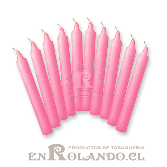Vela Lisa Esotérica Rosada - Set de 10 Velas