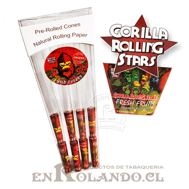 Set 8 Conos Sabor Cherry Gorilla Rolling Stars ($1.990 x M