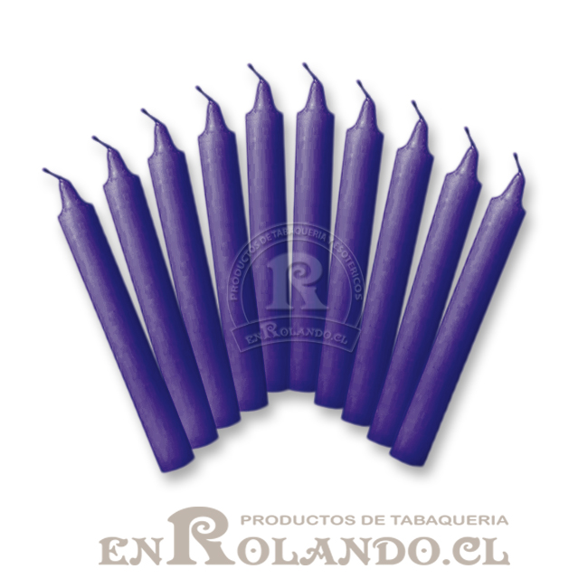 Vela Lisa Esotérica Morada - Set de 10 Velas