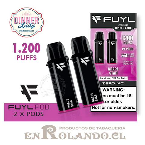 2 Pods para Vape Fuyl - Estrella de Uva ($5.990 x Mayor) 1.2