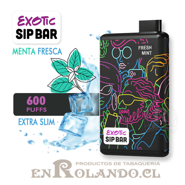 Vape Exotic Sip Bar - Menta Fresca ($4.990 x Mayor) 600 Puff