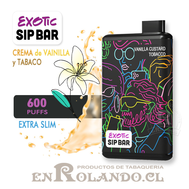 Vape Exotic Sip Bar - Crema de Vainilla y Tabaco ($4.990 x M