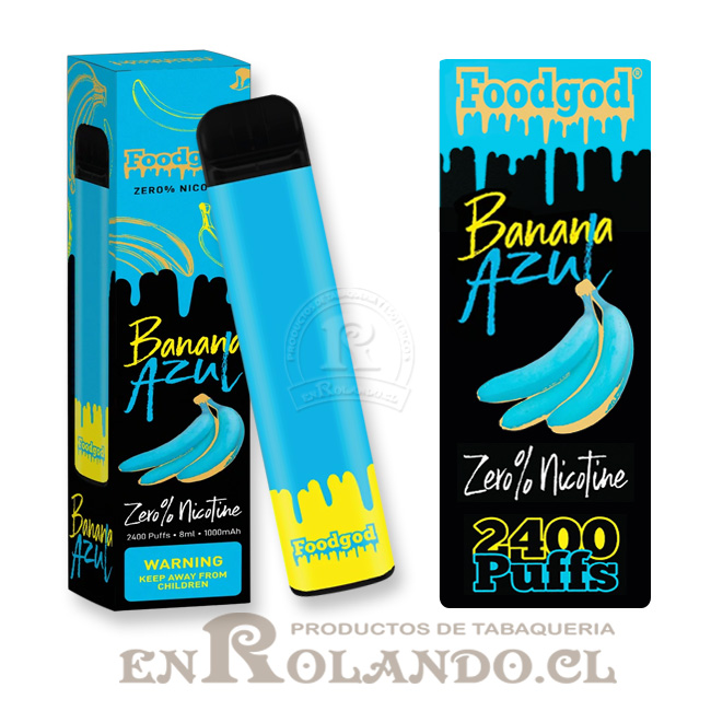 Vape Foodgod Zero - Banana Azul ($6.490 x Mayor) 2.400 Puffs
