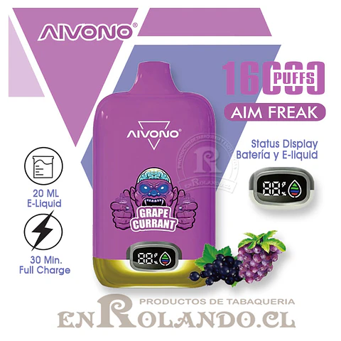 Vape Aivono - Pasas de Uva ($12.990 x Mayor) 16.000 Puffs