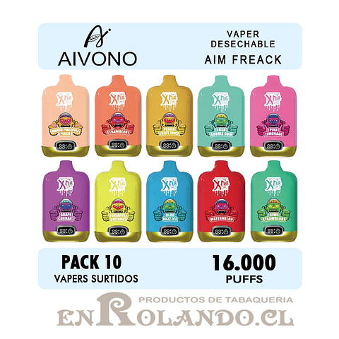 Pack 10 Vapers Aivono Sabores Surtidos - 16.000 Puffs