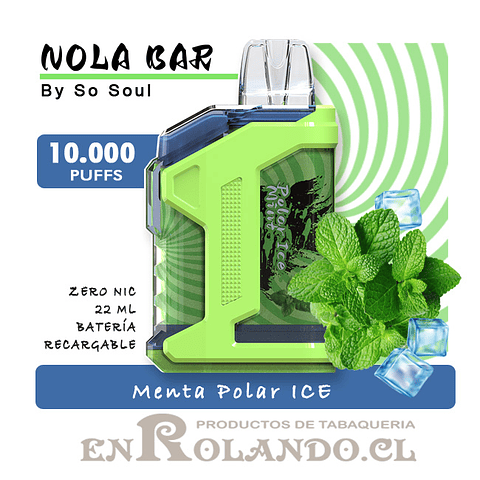 Vape Nola Bar - Menta Polar ICE ($10.990 x Mayor) 10.000