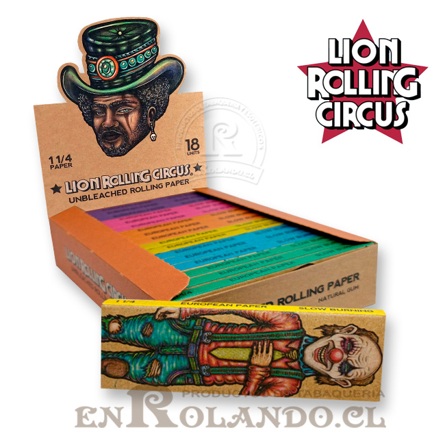 Papelillos Lion Rolling Circus Sin Blanquear 1 ¼ - Display