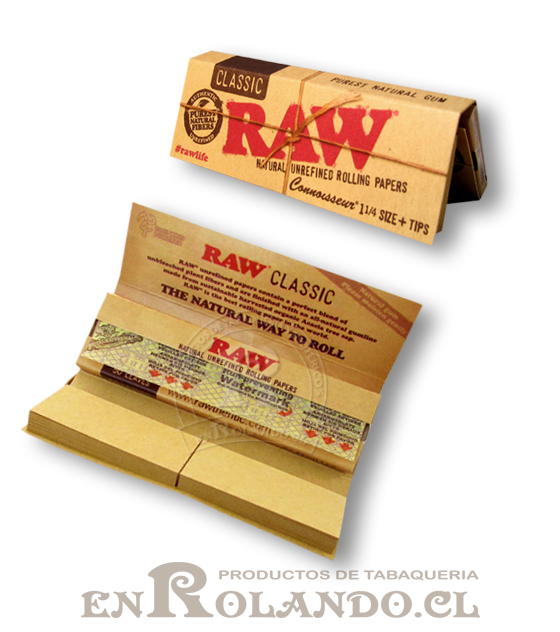 Papelillos Raw 1 1 /4 + Tips (Connoisseur) - Display