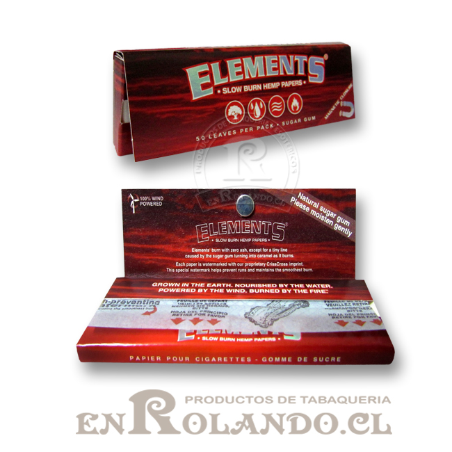 Papelillos Elements Rojo 1 1/4 - Display