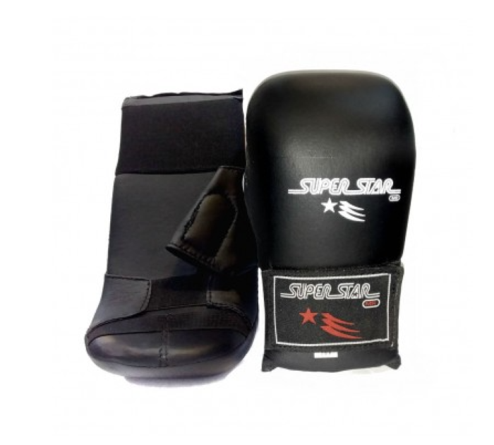 Guantillas de Karate Super Star Palma Libre PU Negro