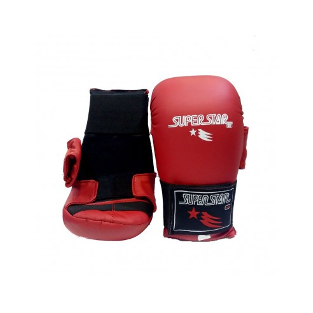 Guantillas de Karate Super Star Palma Libre PU Rojo