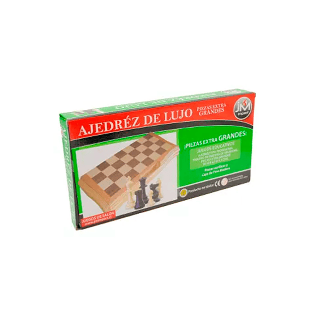 Ajedrez de Madera con Piezas Grandes y Maleta 39x39 centímet