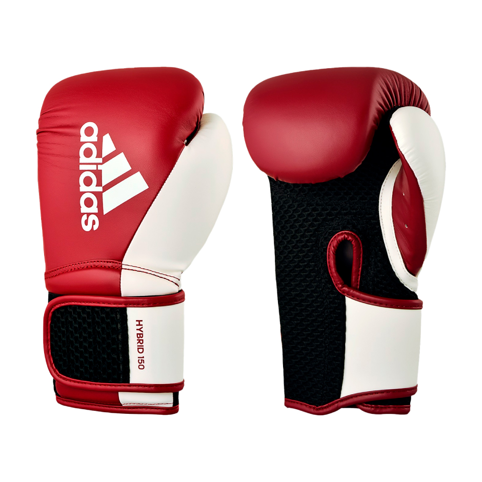 Guante de Box Adidas Hybrid 150 Borgoña Blanco 12 Oz