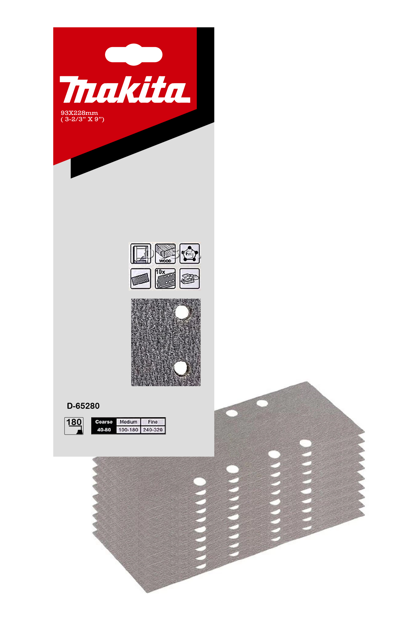 Lija Multiuso (10un) 93x228 G180 Makita D-65280