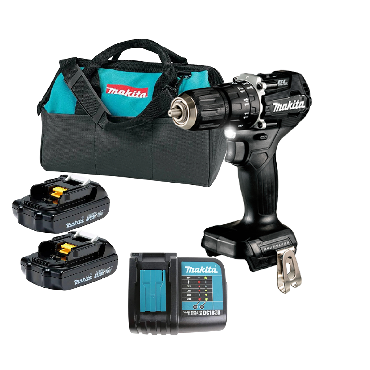 Taladro Percutor 18v Brushless Makita Dhp487 + 2 Baterias | Tus Herramientas