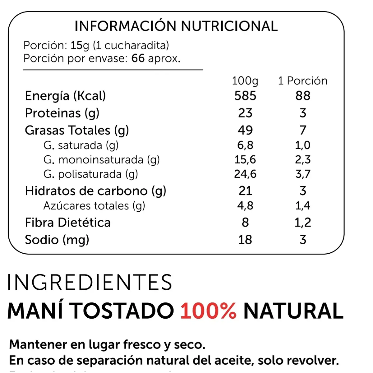 Mantequilla de maní 1kg | Nat Nuts