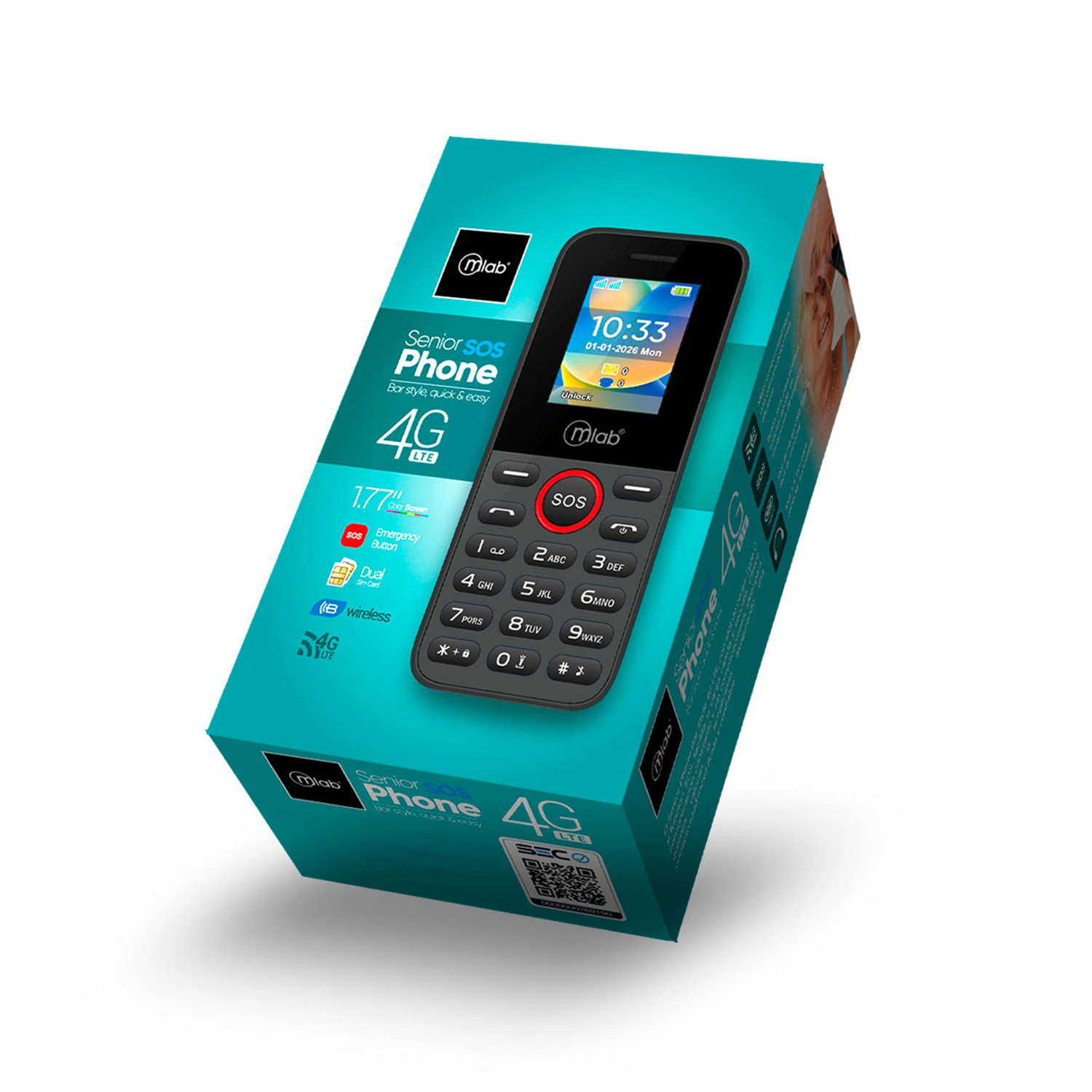 Telefono Senior SOS 4G LTE Dual Sim Card / Mlab 9556