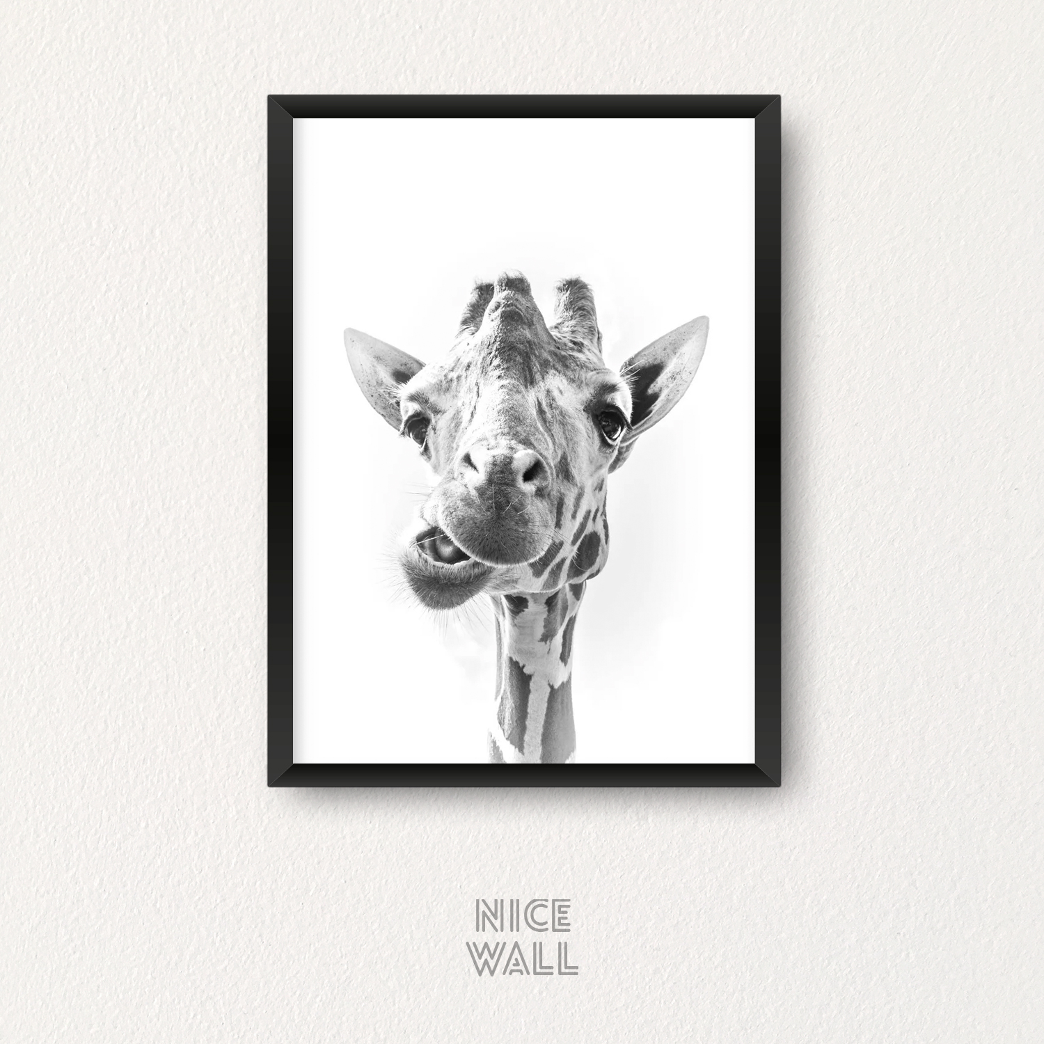 Cuadro Jirafa Ciervo Blanco & Negro | NiceWall