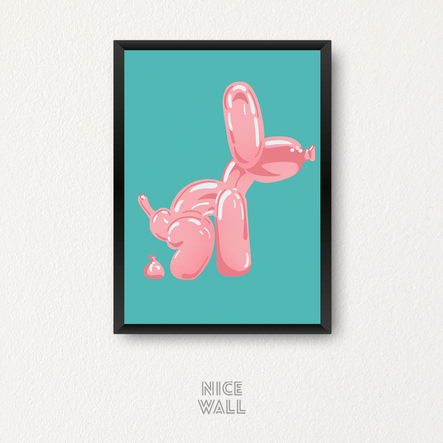 Cuadro Perro Globo Rosado | NiceWall