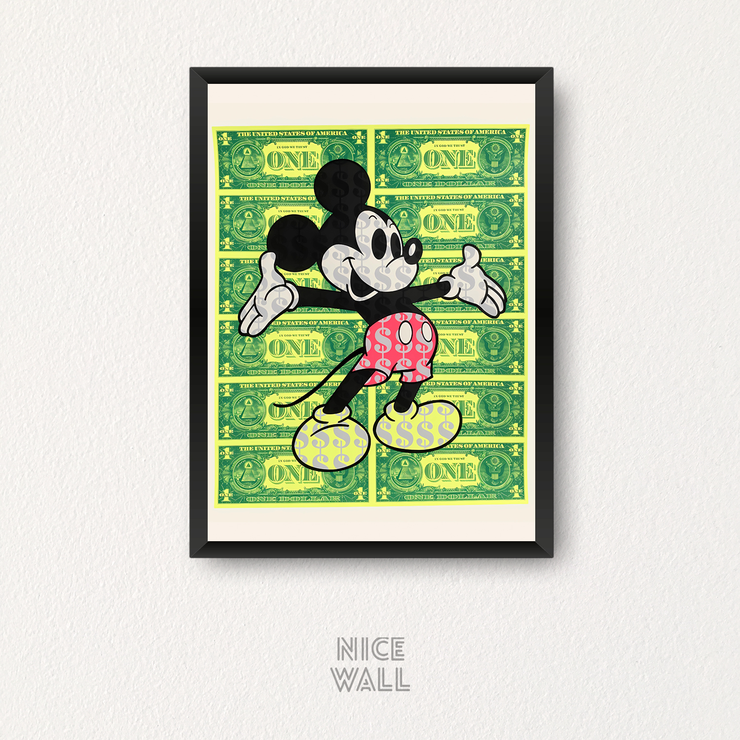 Cuadro Mickey Money Amarillo | NiceWall
