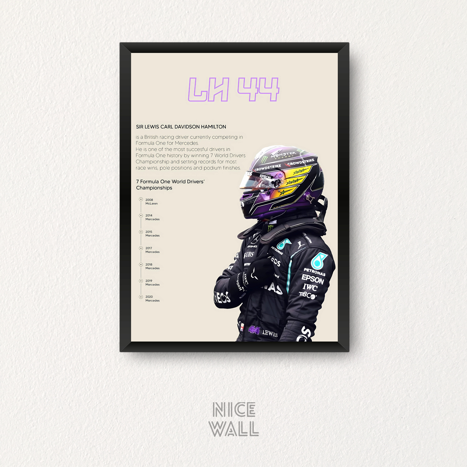 Cuadro Lewis Hamilton 44 | NiceWall