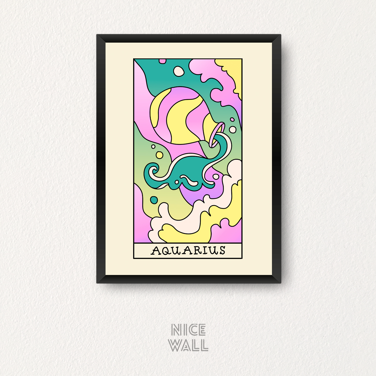 Cuadro Acuario Signos Zodiacales Ilustrados | NiceWall