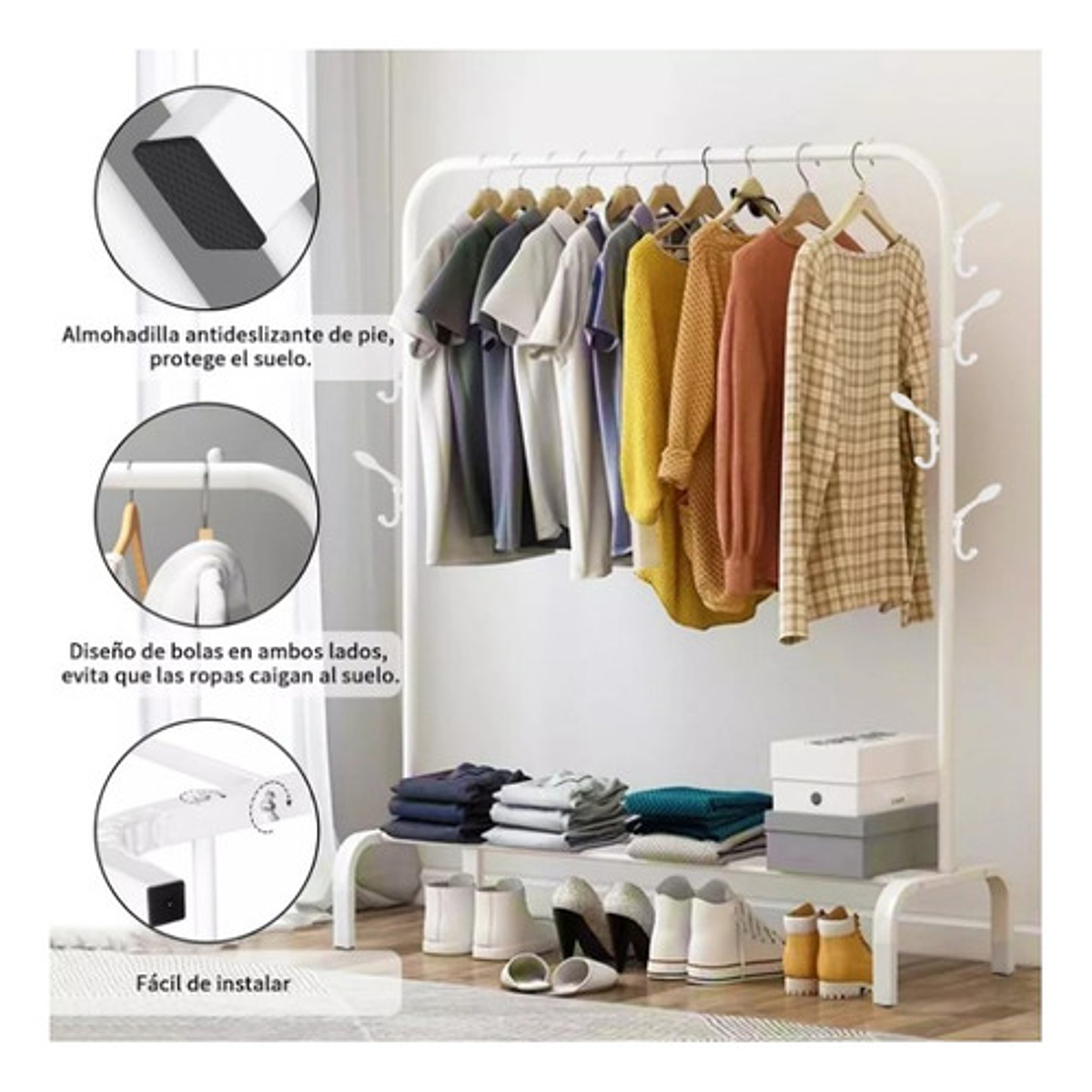 Perchero Exhibidor De Ropa Metálico Resistente | PCZ MARKET