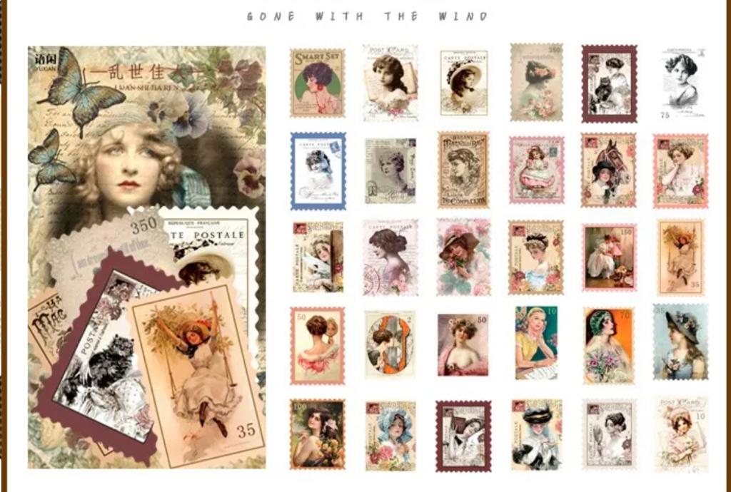 Set de stickers estampillas grandes