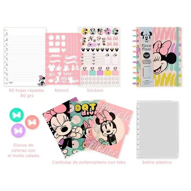 Cuaderno con Discos Minnie and Mickey Mouse - Mooving Loop