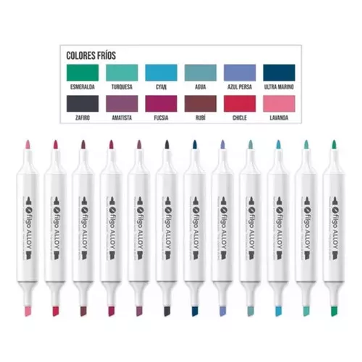 Set de 12 Marcadores doble punta Filgo Alloy 12 Variedades
