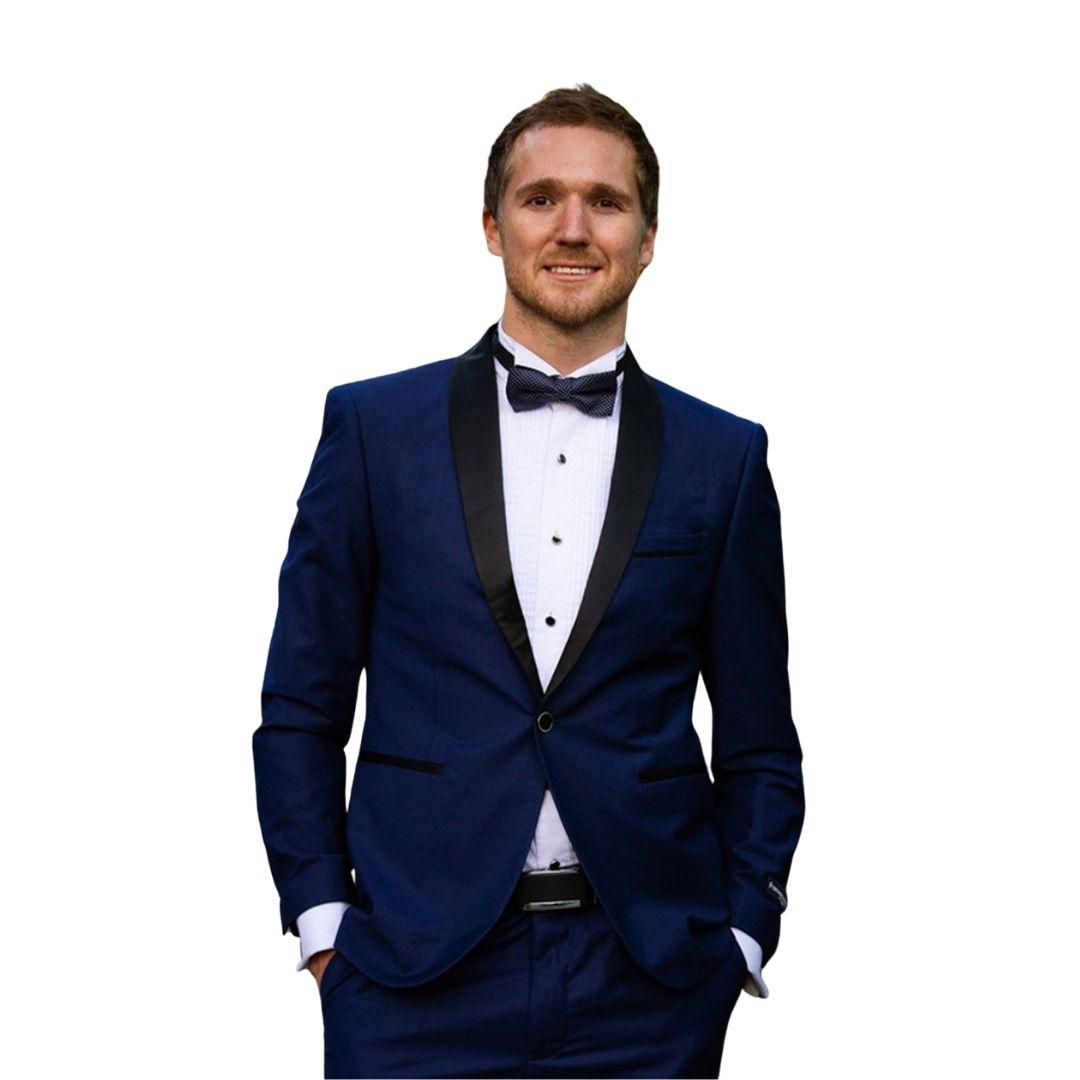 Traje de Novio Smoking azul Hecho en Italia