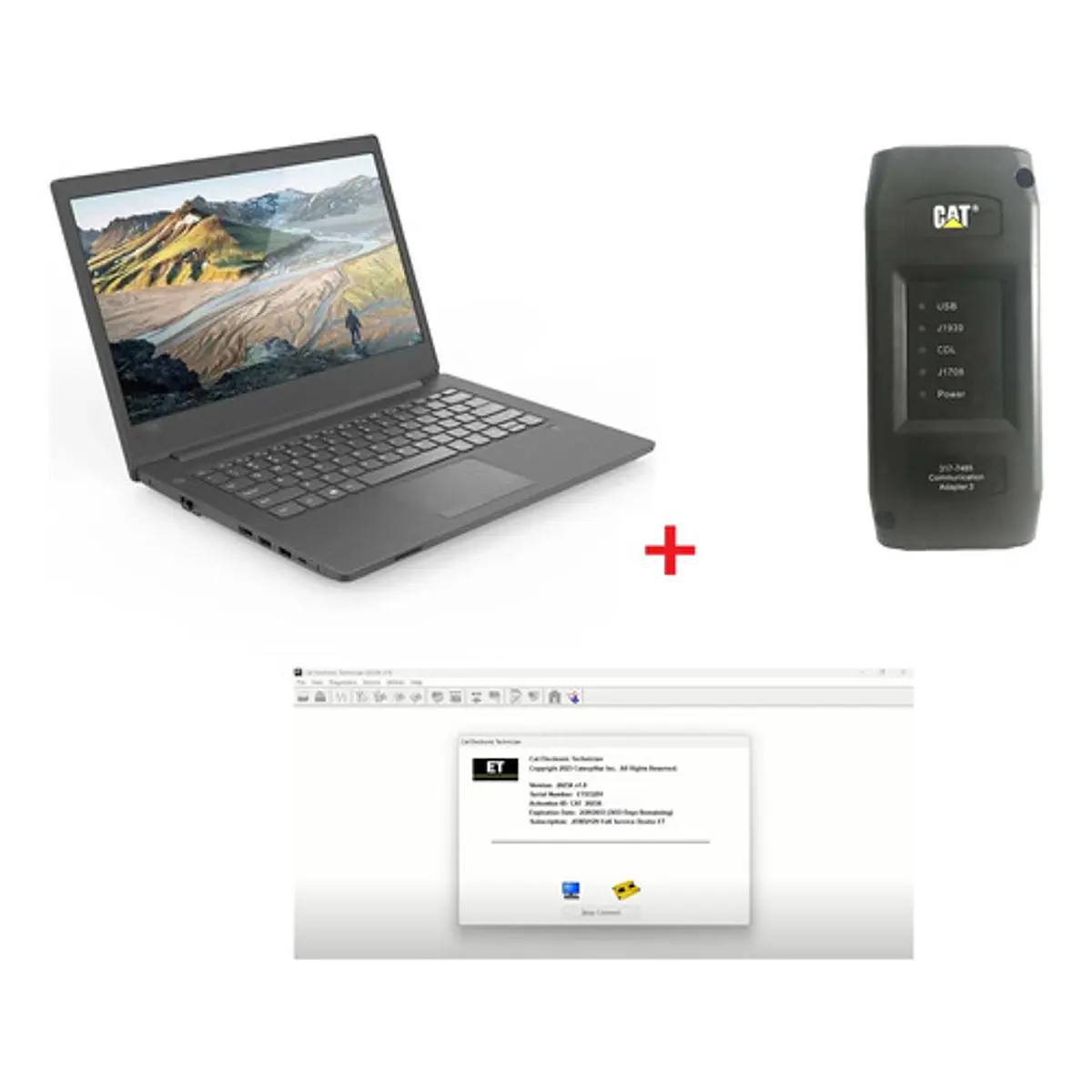 Scanner Caterpillar Maquinaria Cat Et3 + Notebook | Obdtools
