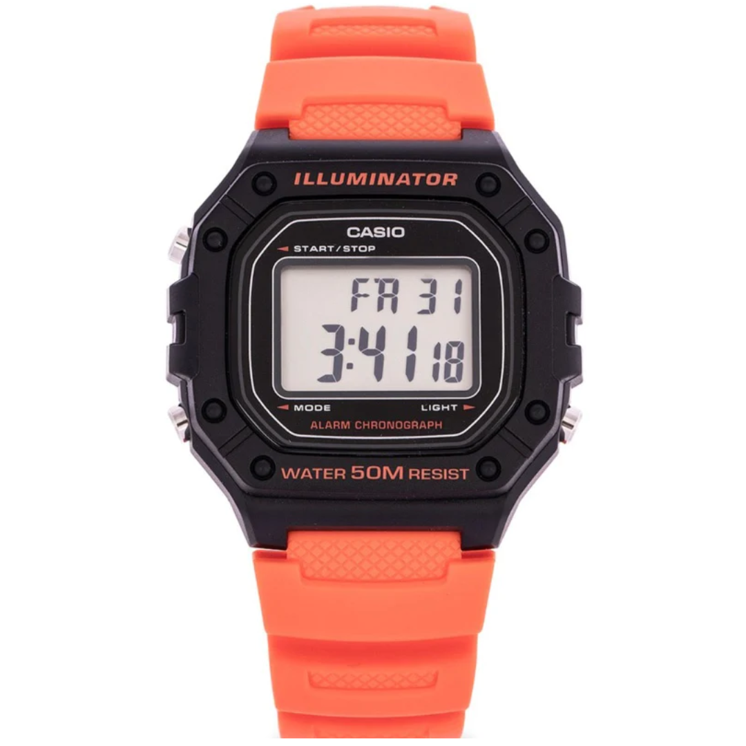 Reloj Casio Sport Hombre Resina Naranjo W-218H-4B2