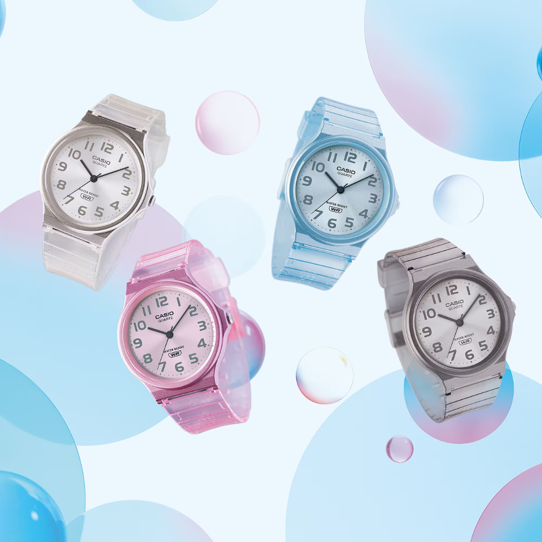 Reloj Casio Análogo Ligero Celeste Traslúcido MQ-24S-2B