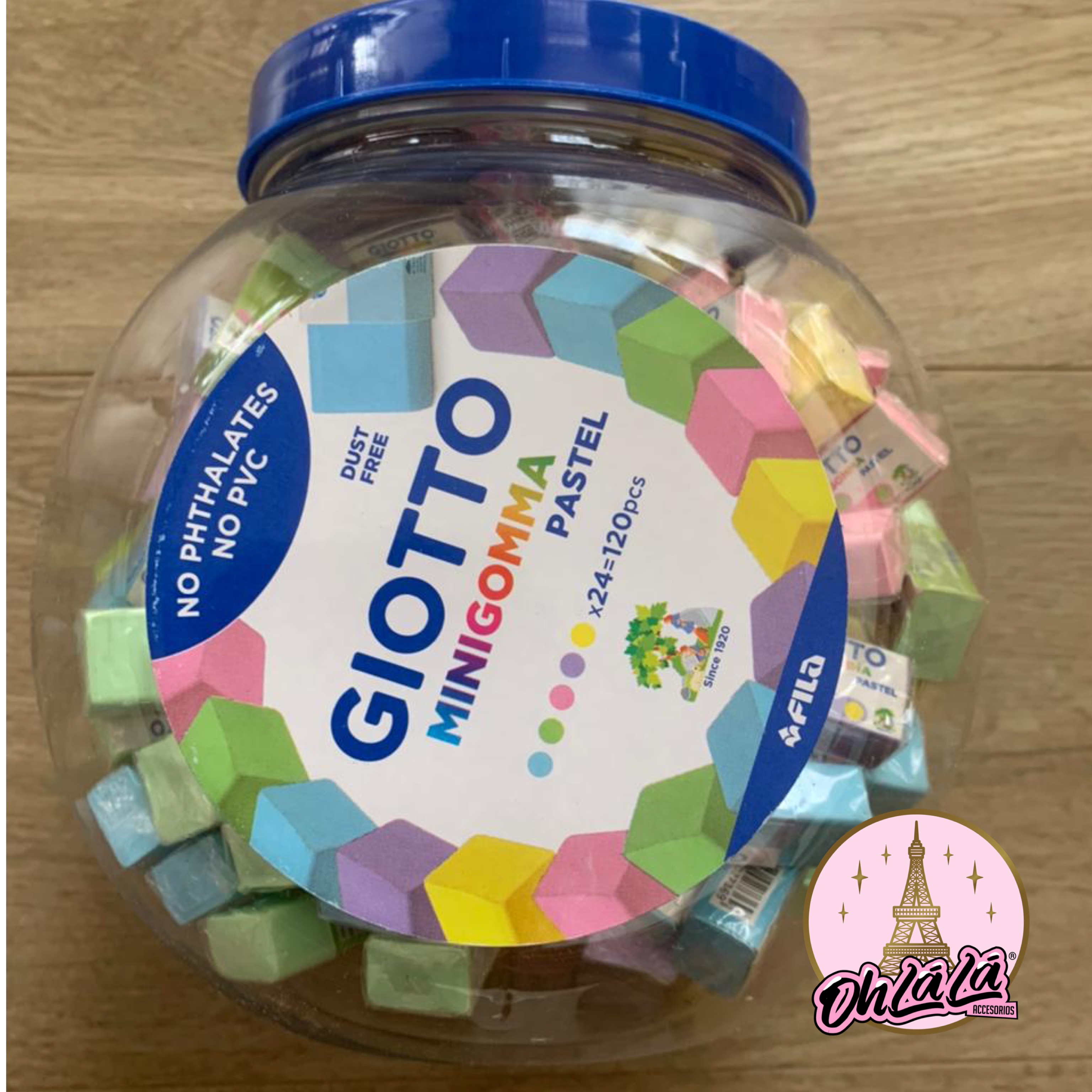 120 mini Gomas pastel