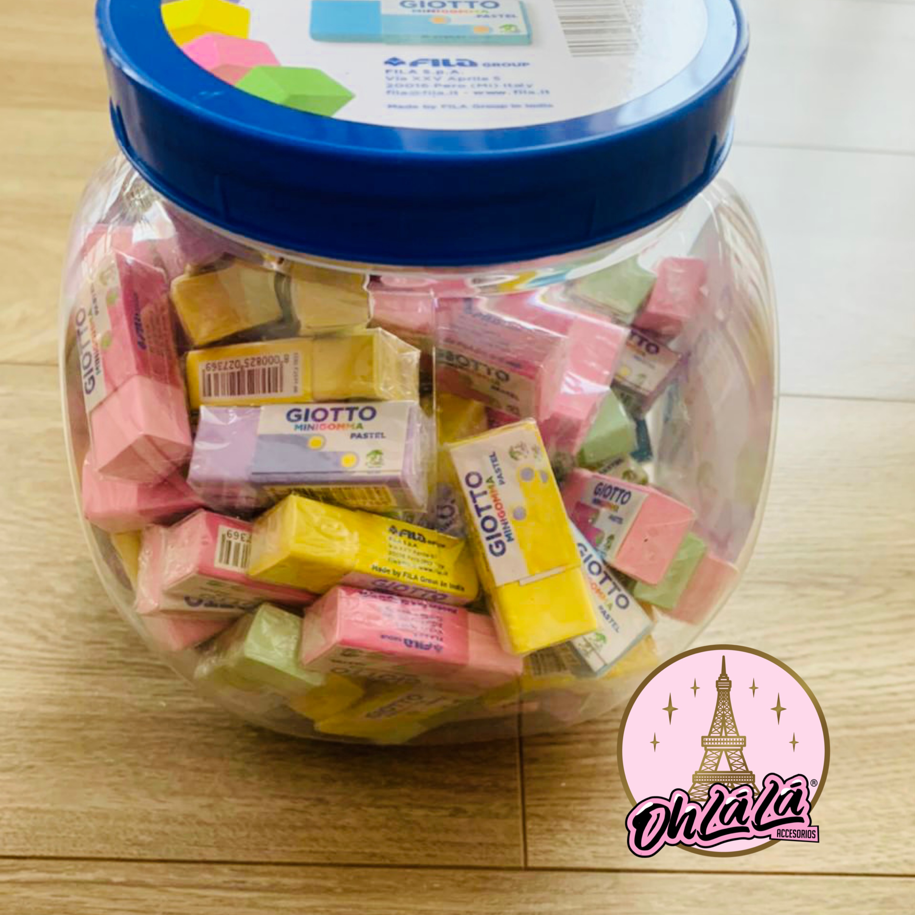 120 mini Gomas pastel