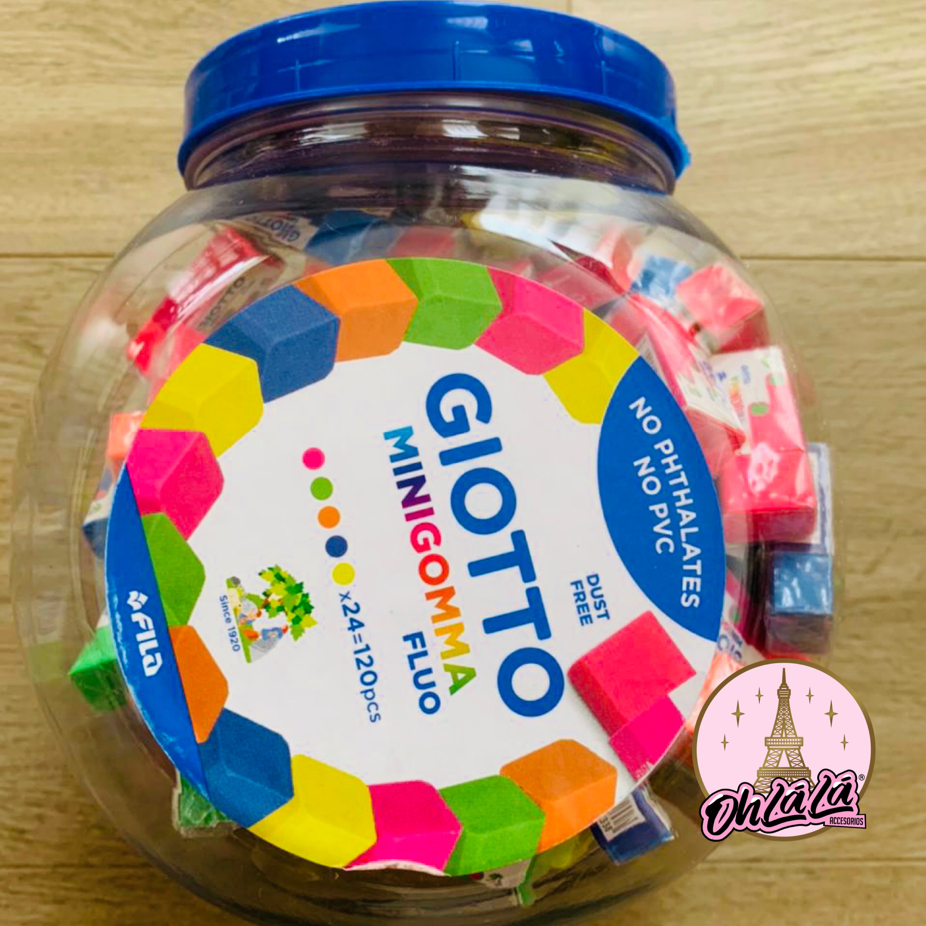 120 mini gomas flúor
