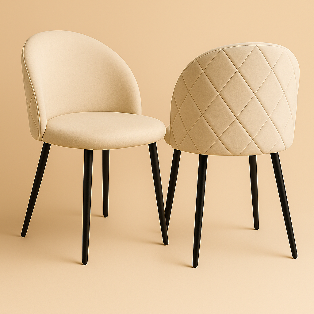 Pack de 2 Sillas Berna Velvet Base Negro