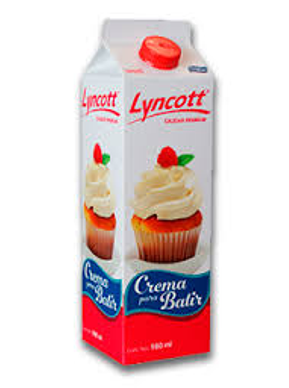 Crema para batir Lyncott 980 ml