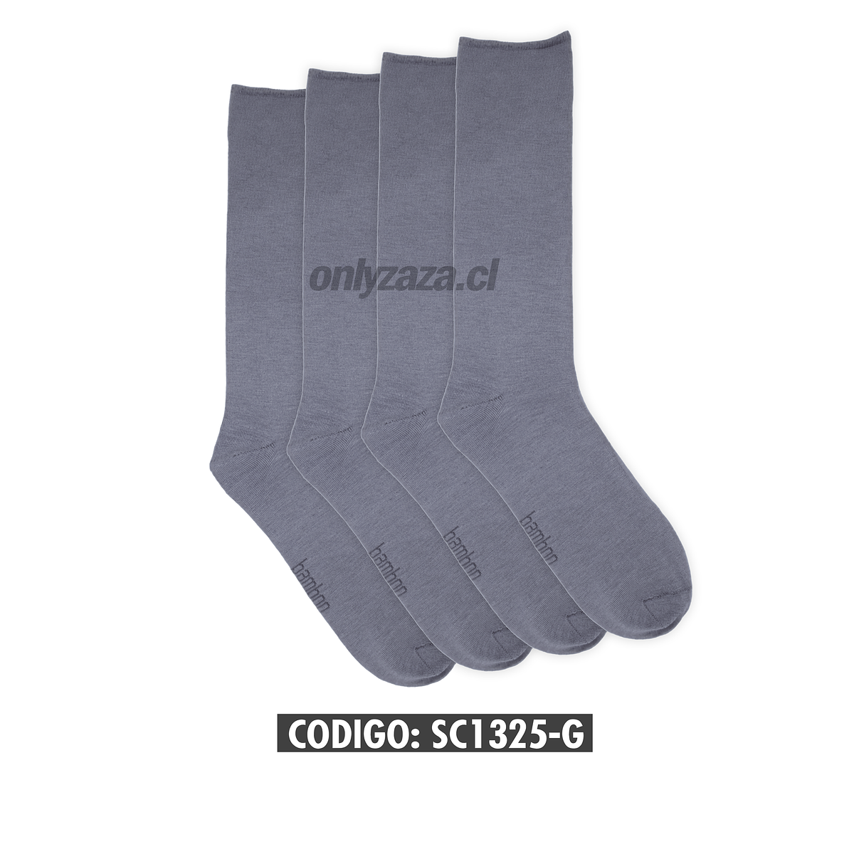 Calcetín Liso Hombre Bamboo Gris Sin Costura