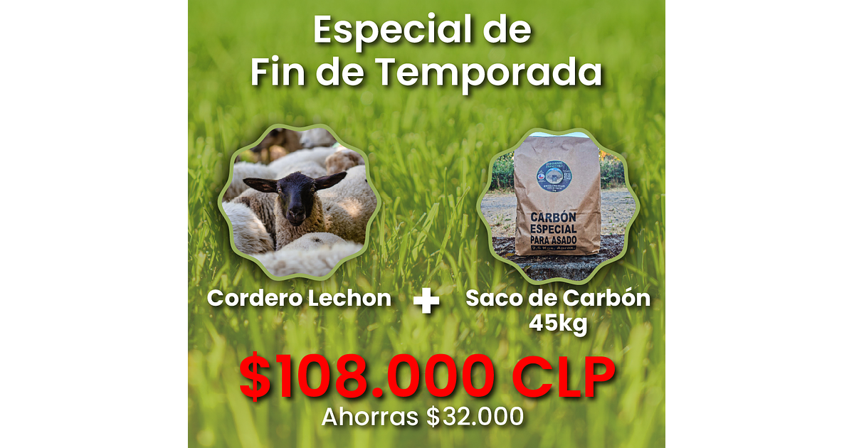 Especial Cordero Lechon + 1 Saco de Carbon (45kg)