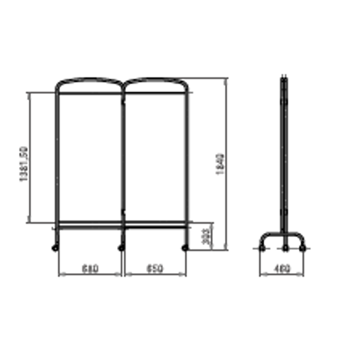 BIOMBO Duplo curvo articulação nylon com rodas