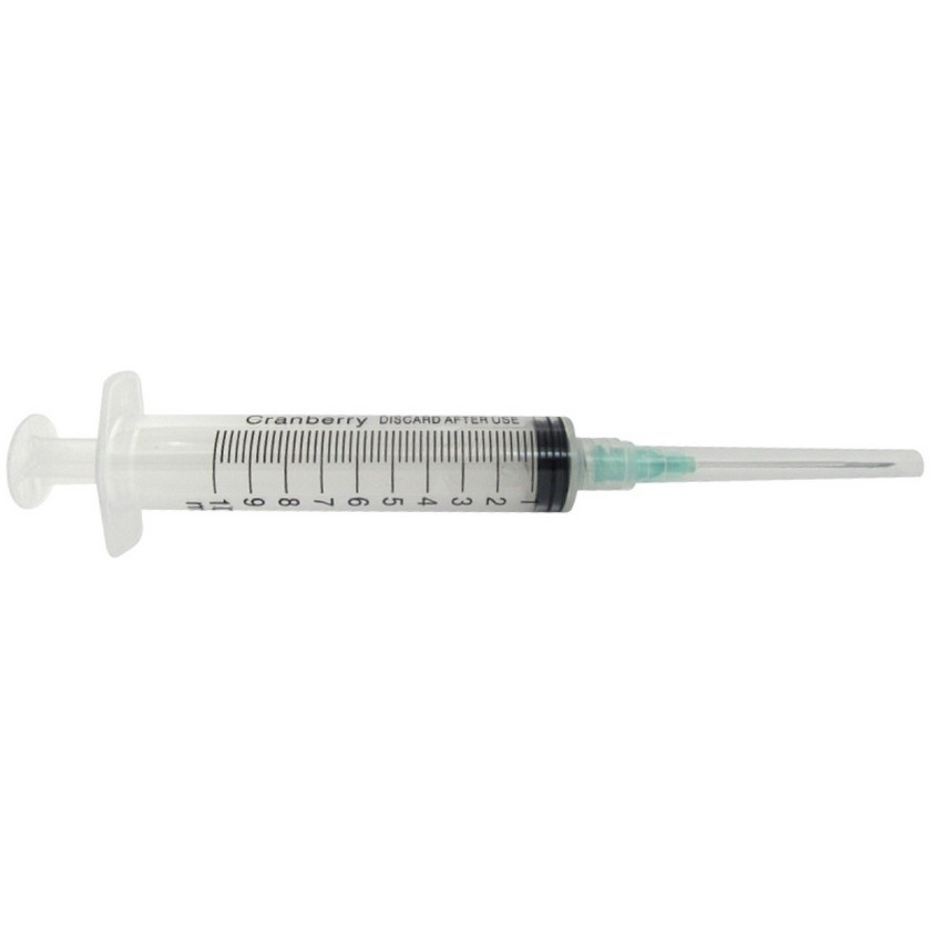 Jeringa 5 ml. Luer Lock con Aguja 21 G x 1 1/2 - Cranberry