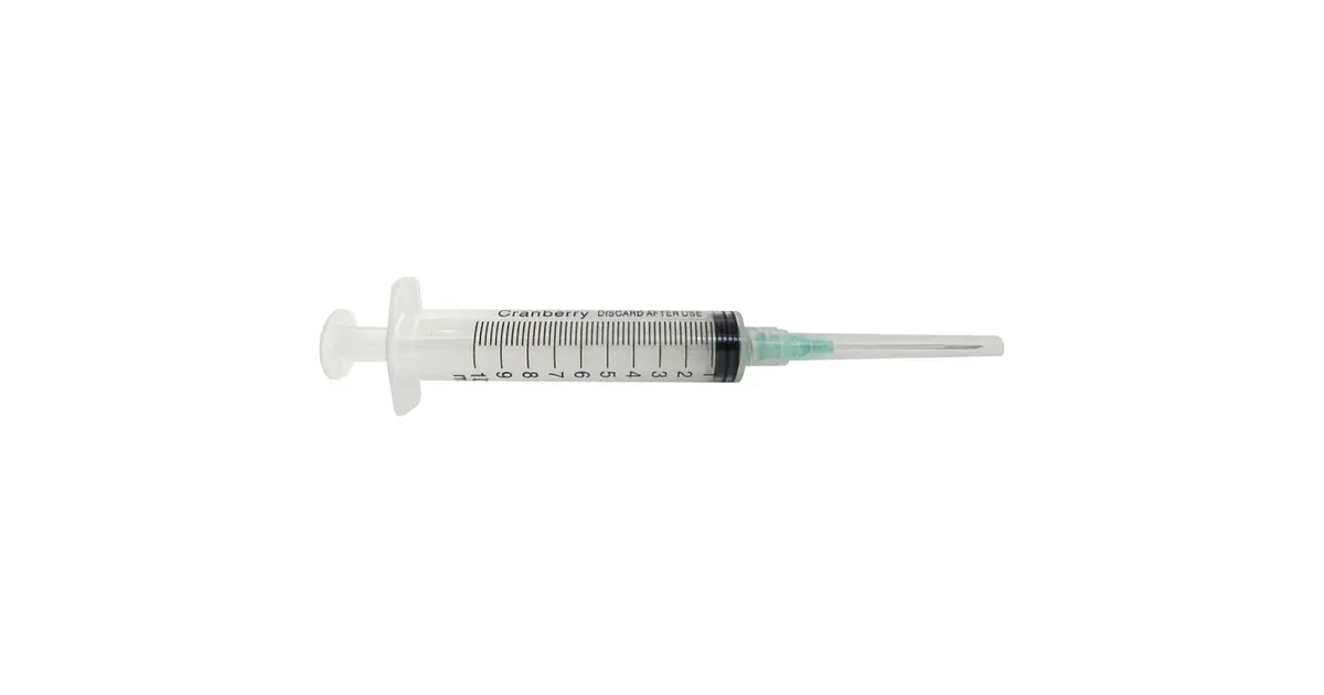 Jeringa 5 ml. Luer Lock con Aguja 21 G x 1 1/2 - Cranberry