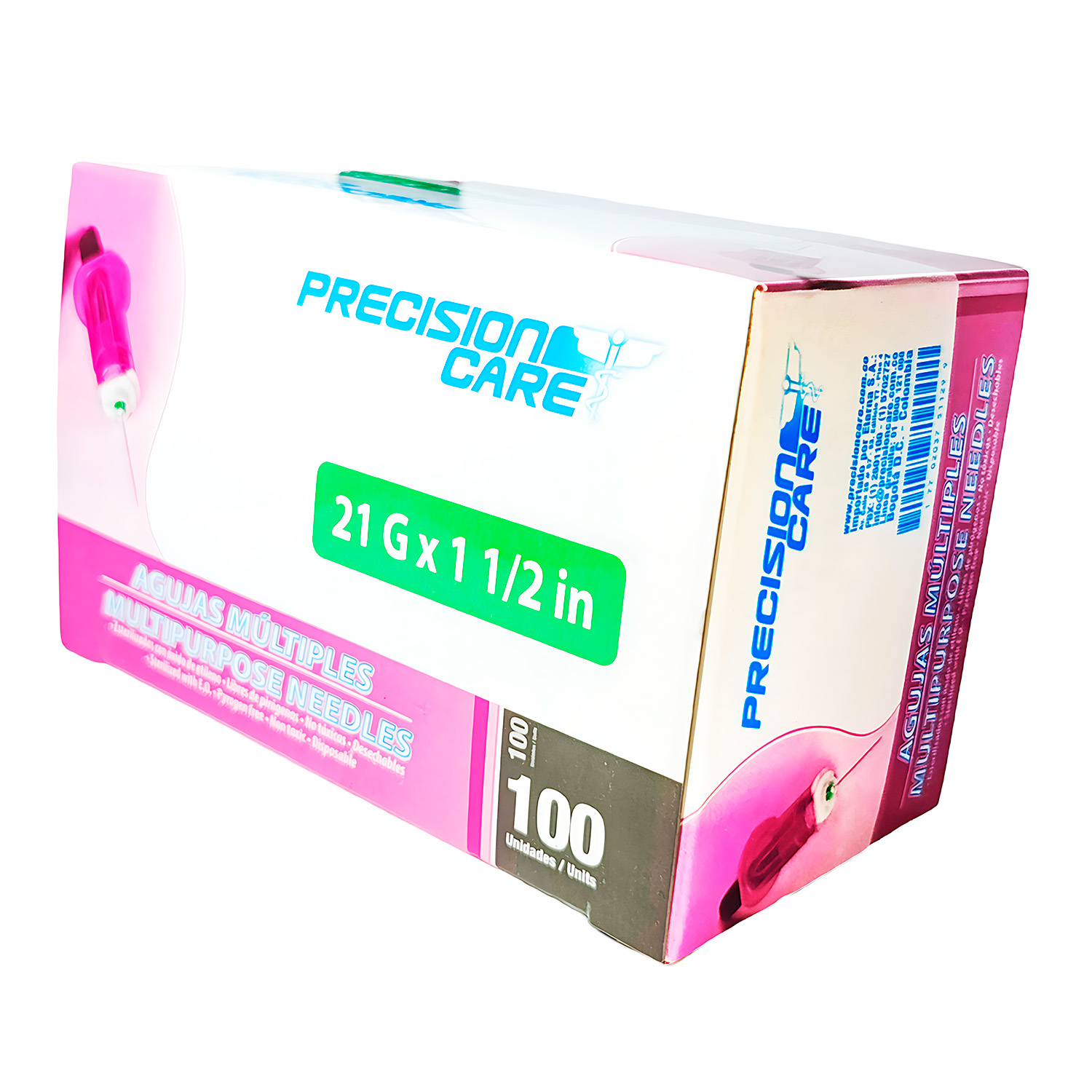 Aguja Múltiple Vacutainer 21G x 1 1/2 - Caja X 100 Unidades