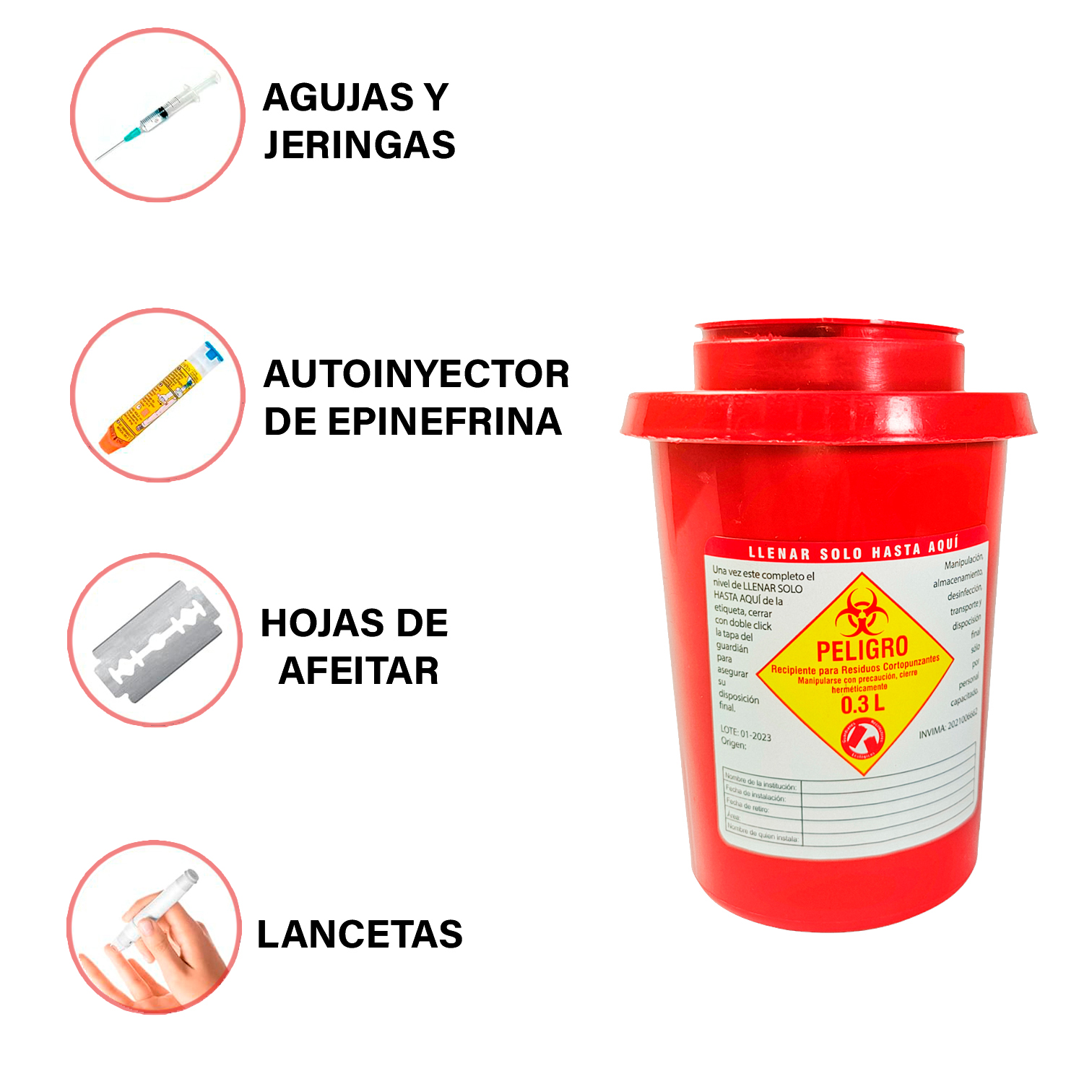 Guardian Recolector de de Elementos Cortopunzantes 300 ml