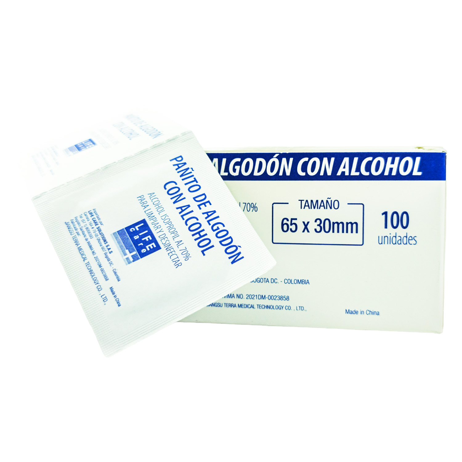 Paño Algodón Con Alcohol - Caja x 100 und