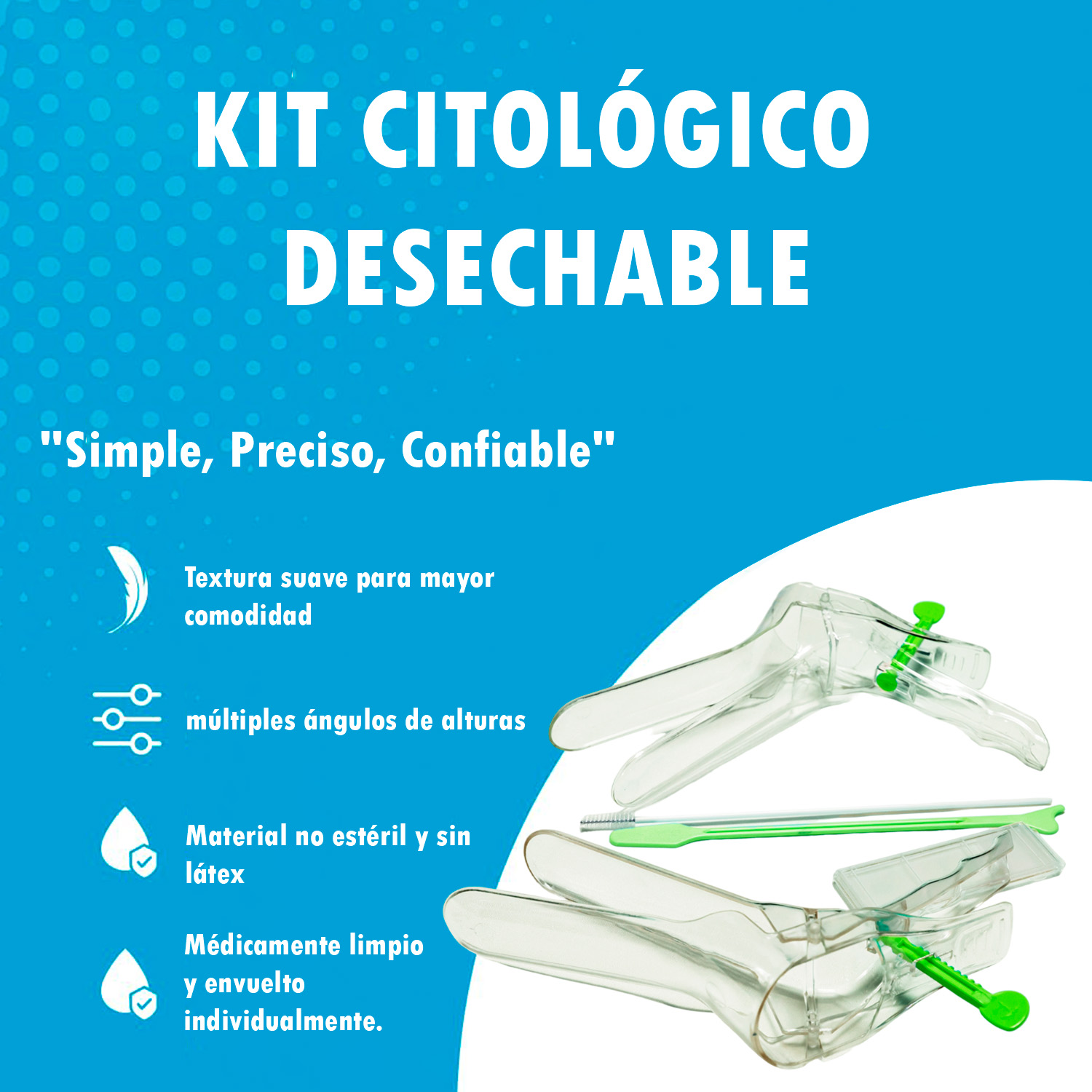 Kit Citologico - Citologia, Especulo, Cepillo, Lamina.