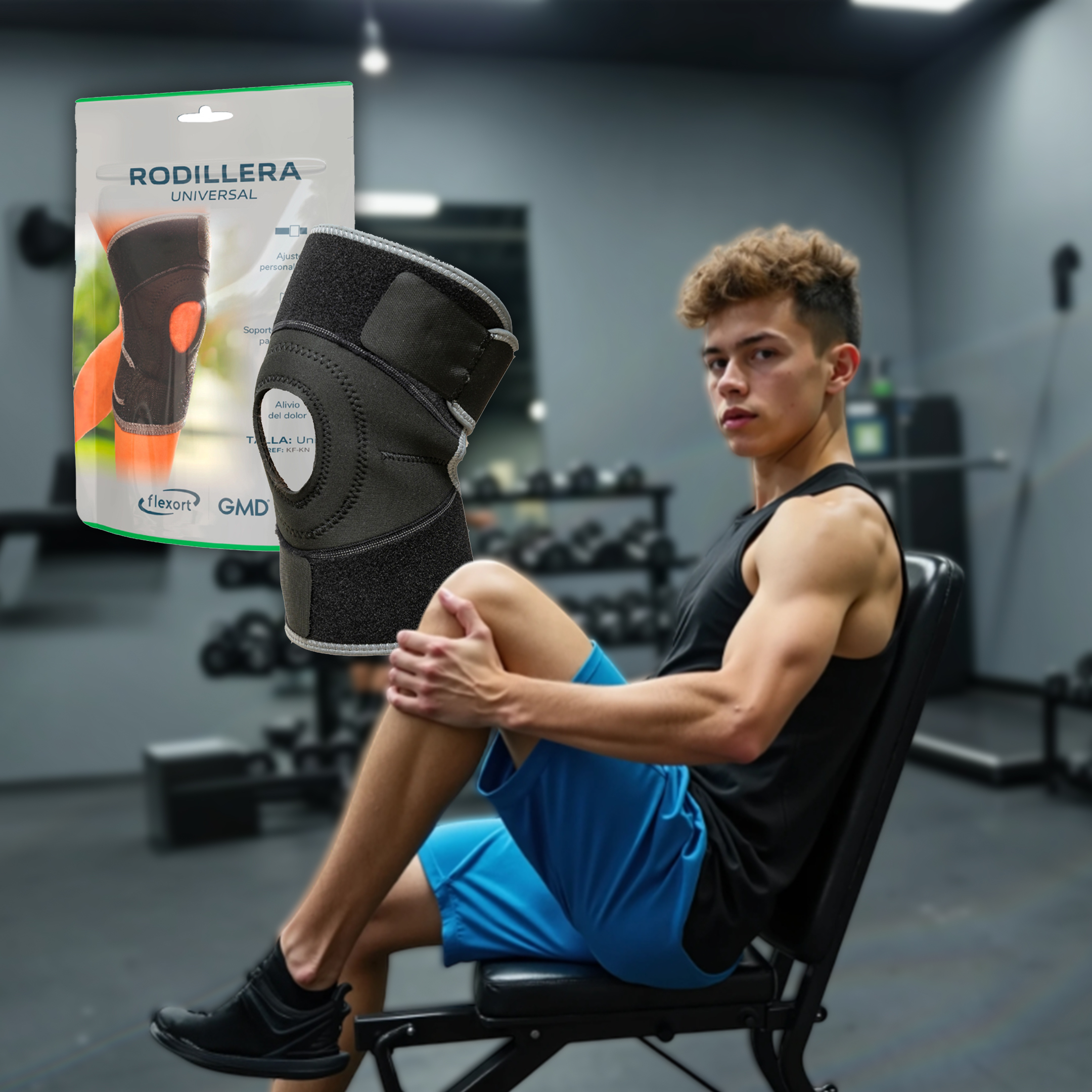 Rodillera Deportiva Universal Elástica Rotula Abierta